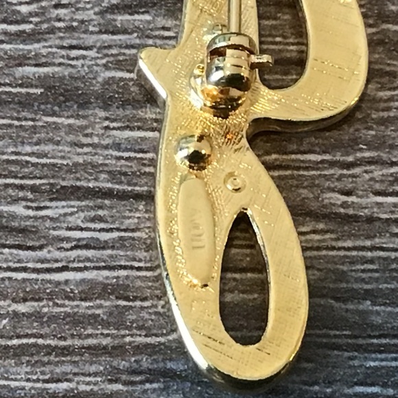 Avon | Jewelry | Vintage Avon Script Letter J Pin Gold Tone With Clear ...